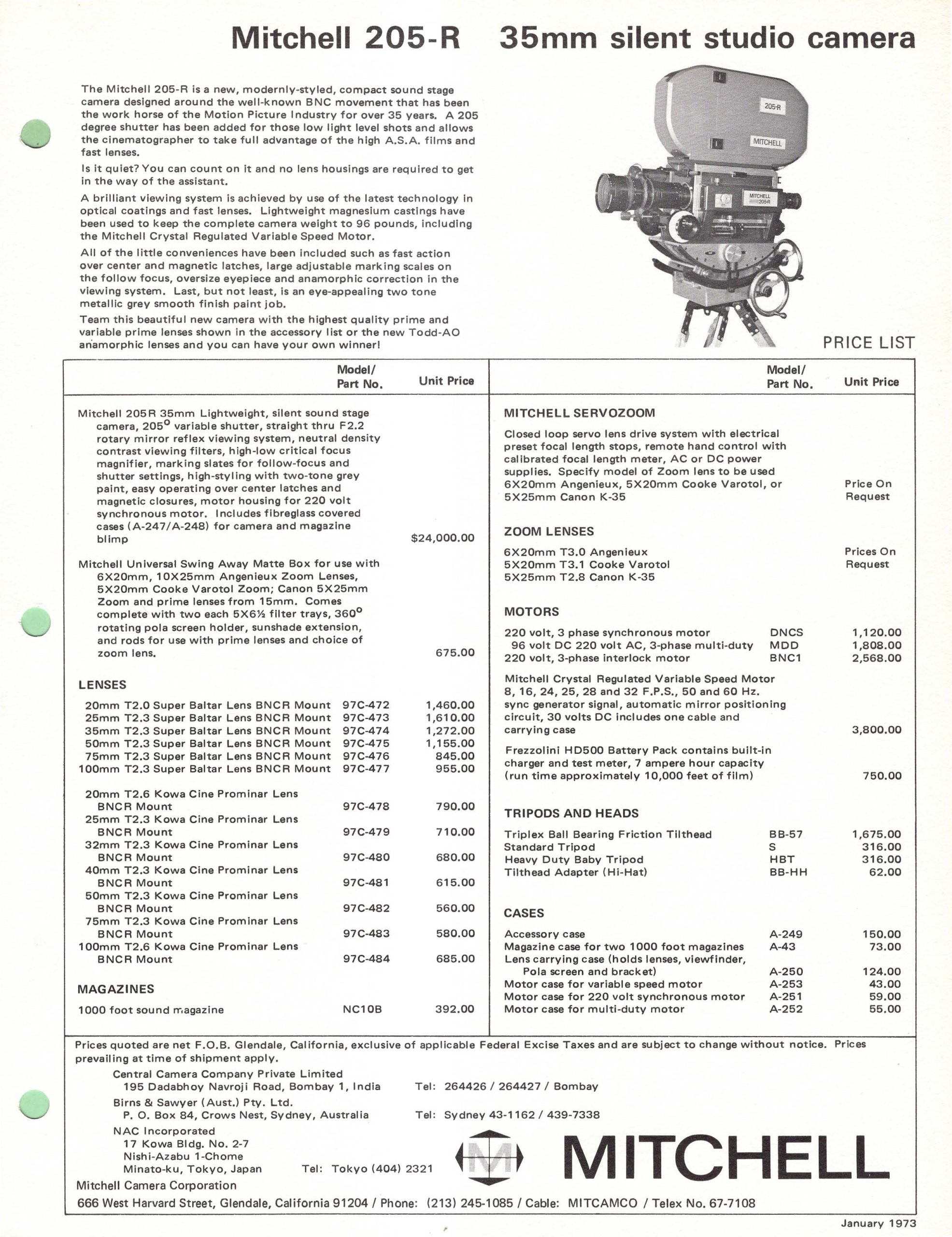Mitchell 205 35mm Silent Studio Camera – CinemaGear — Blog